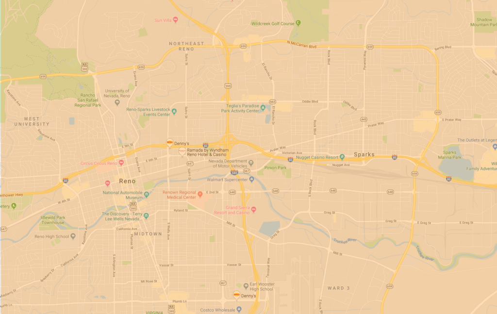 Reno Team Building Map - Team Building Activities